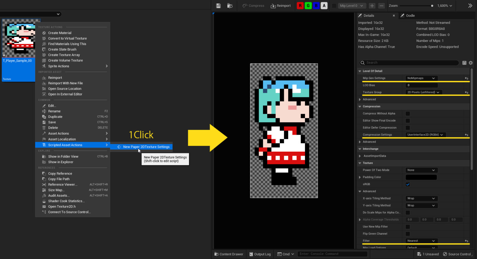 UE5 2Dゲーム用のテクスチャ設定ツールを作る。/ Editor Utility Blueprint | UE5 2Dゲーム研究所